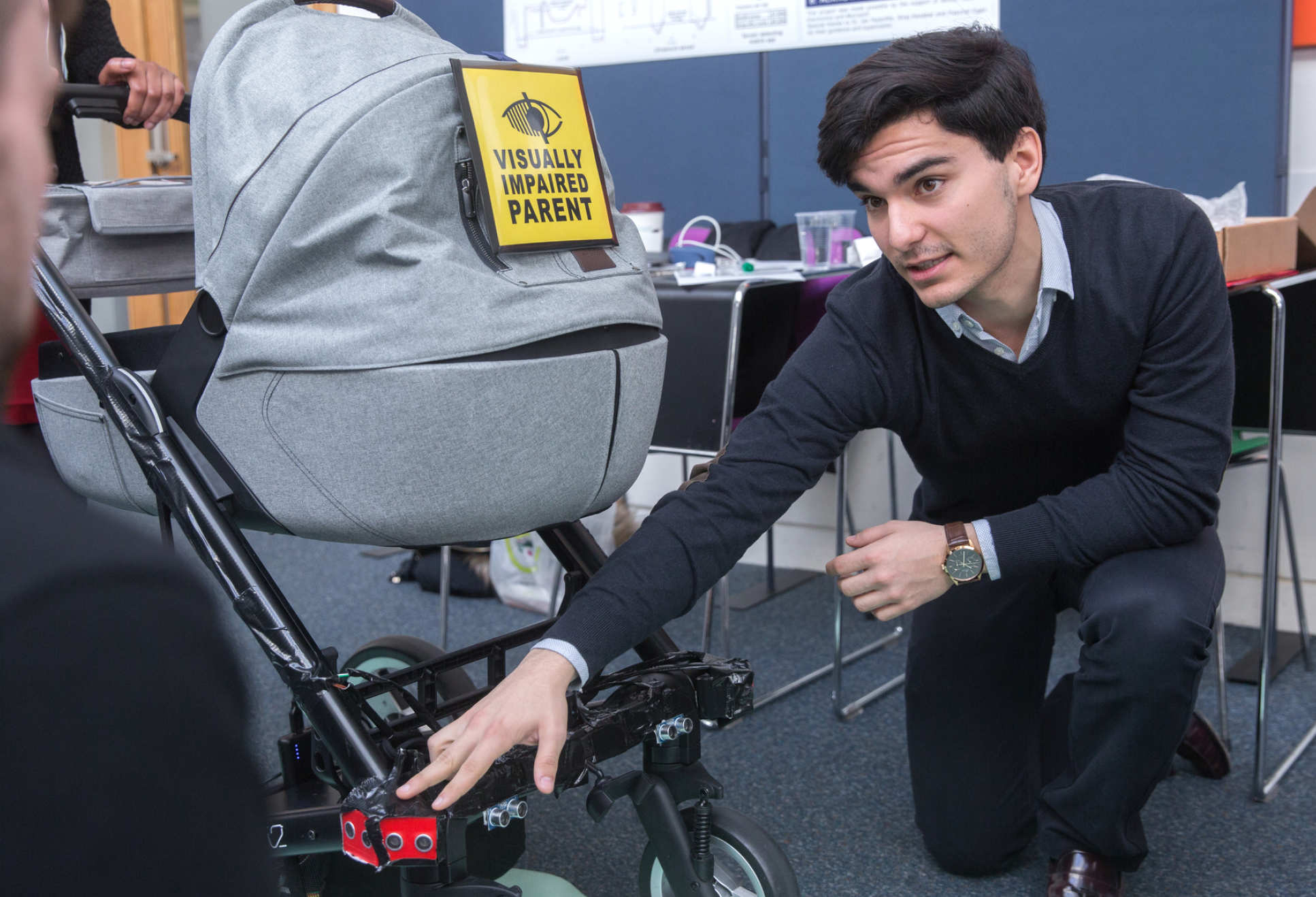 Visually-impaired inventor’s dream for smart baby buggy made real by ...